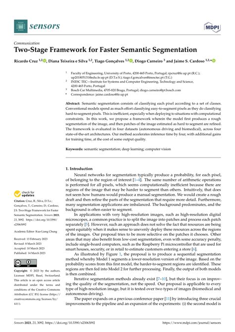 Pdf Two Stage Framework For Faster Semantic Segmentation
