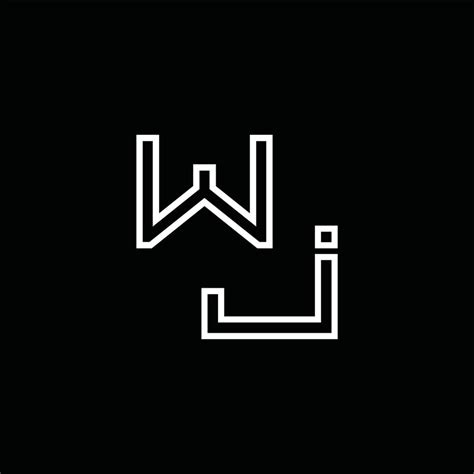 Wj Logo Monogram With Line Style Design Template 16573016 Vector Art At