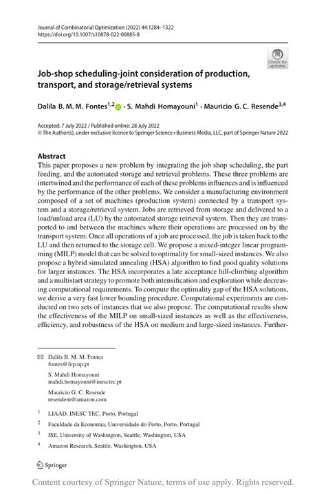 Job Shop Scheduling Joint Consideration Of Production Transport And Storageretrieval Systems