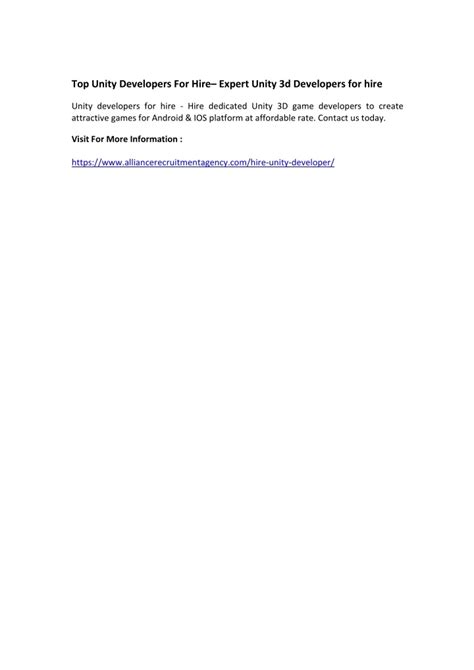 Ppt Top Unity Developers For Hire Expert Unity 3d Developers For