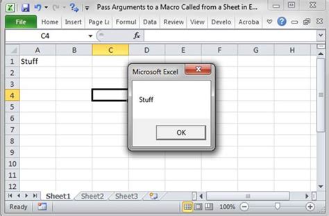 Pass Arguments To A Macro Called From A Button Or Sheet In Excel