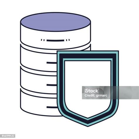 서버 호스팅 스토리지 및 보호 방패 아이콘 색상 섹션 실루엣 가상현실에 대한 스톡 벡터 아트 및 기타 이미지 가상현실 개념 기업 재무와 산업 Istock