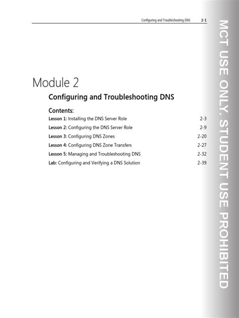 Microsoft Network Infrastructure Basic 6421 Capitolul 2 Pdf Domain Name System Active