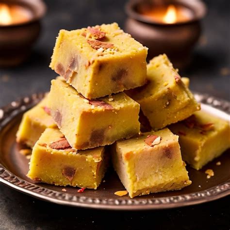 Set Of Delicious Authentic Indian Sweets Behsan Laddu Soan Papdri Gulam