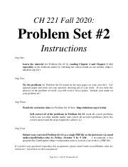 PS2 Pdf CH 221 Fall 2020 Problem Set 2 Instructions Step One Learn The Material For Problem