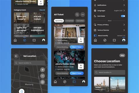 eventify event booking mobile app design cuts
