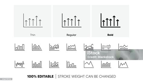 charts and graphs line icons candlestick graph infochart and report
