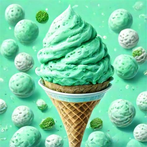 A Green Ice Cream Cone With Green Icing And Green Icing Premium Ai