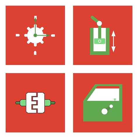 색 벡터에 자동차 세부 아이콘 자동차 부품의 집합 Eps Ai Uidownload