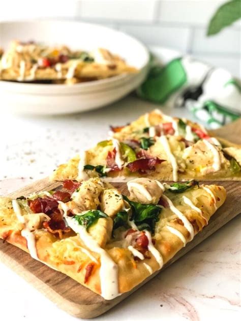 Customizable Chicken Bacon Ranch Flatbread Made In A Pinch