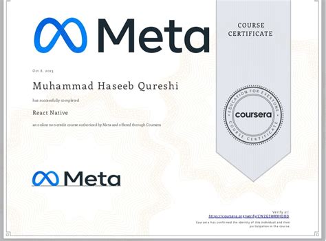 haseeb qureshi on linkedin coursera certificate meta reactnative