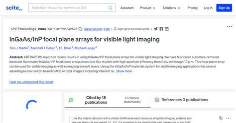 ingaas inp focal plane arrays for visible light imaging