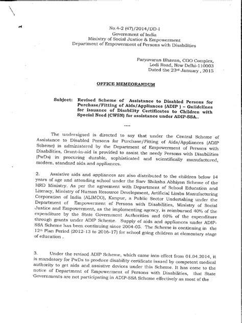 Guidelines For Issuing Disability Certificate Pdf