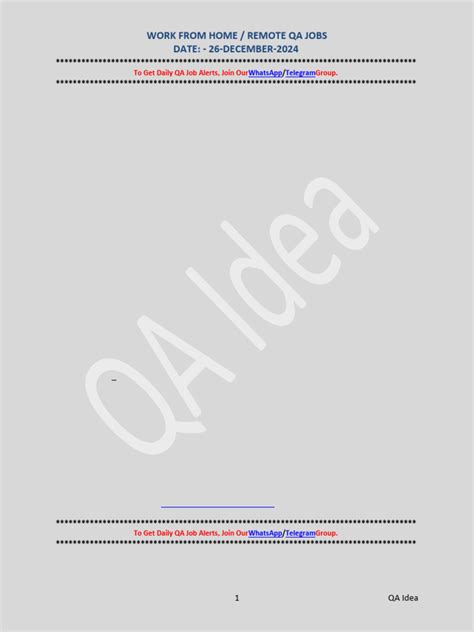 Qa Jobs26 Dec 2024 Work From Home Pdf Selenium Software Software Development Process