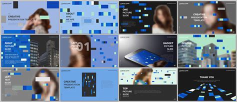 최소한의 프리젠 테이션 디자인 다채로운 요소 사각형 그라데이션 배경 포트폴리오 벡터 템플릿 프리젠 테이션 슬라이드 전단지 전단지