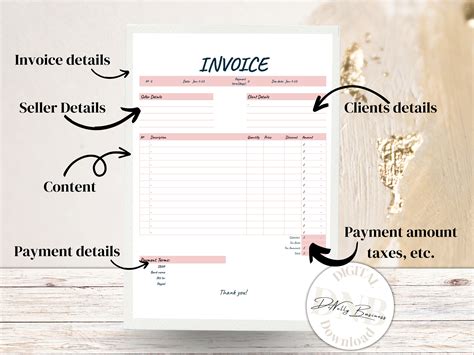 Google Sheet Automated Invoice Template Pink Small Business Template