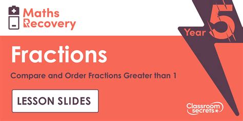 Year 5 Compare And Order Fractions Greater Than 1 Lesson Slides