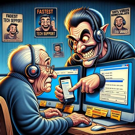 Tech Support Scam Cartoon Scam Cartoon Technical Support Scam