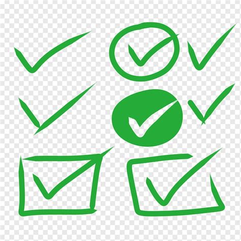 Premium PSD Green Check Mark Png Transparent Background Element Brush