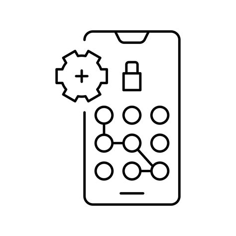 Screen Lock Password Line Icon Vector Illustration 19590034 Vector Art At Vecteezy