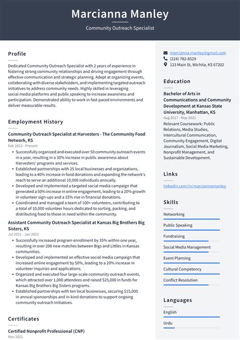 Top Community Outreach Specialist Resume Objective Examples