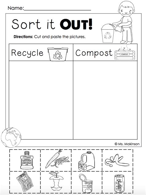 Reduce Reuse Recycle Worksheet E