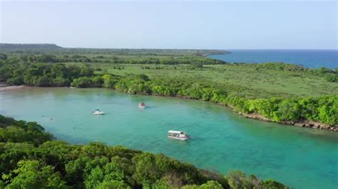Beautiful View Of Three Boats Anchored In Diamante Beach Cabrera