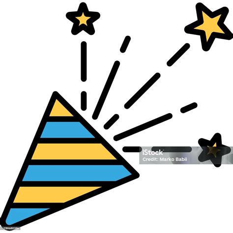 불꽃 놀이 아이콘입니다 생일 색종이 폭발의 만화 이모티콘 벡터 일러스트 레이 션 Carnival에 대한 스톡 벡터 아트 및 기타 이미지 Carnival