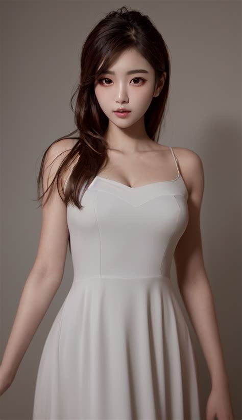 Ai가 그린 화이트 파티 드레스 모델 Ai드로잉 그림