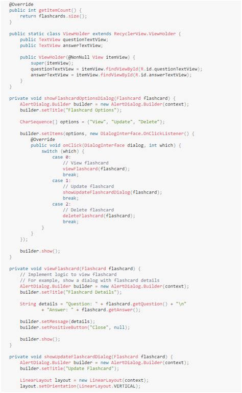 Solved I Would Like To Develop A Flashcard Android Studio Chegg
