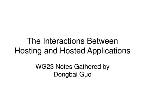 ppt the interactions between hosting and hosted applications