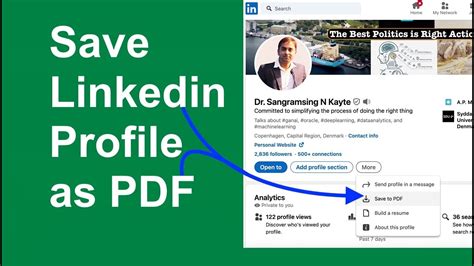 How To Save Your LinkedIn Profile As A PDF Easy Steps To Save