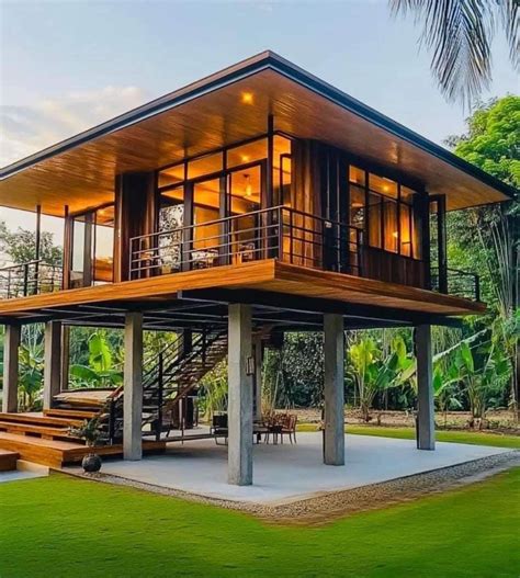 Small Tropical House Elevated House Home Designs Exterior Wooden House