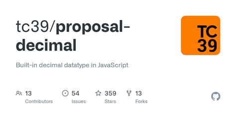 Github Tc39proposal Decimal Built In Decimal Datatype In Javascript