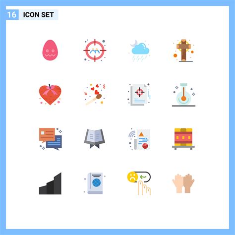 Stock Vector Icon Pack Of 16 Line Signs And Symbols For Love Saint