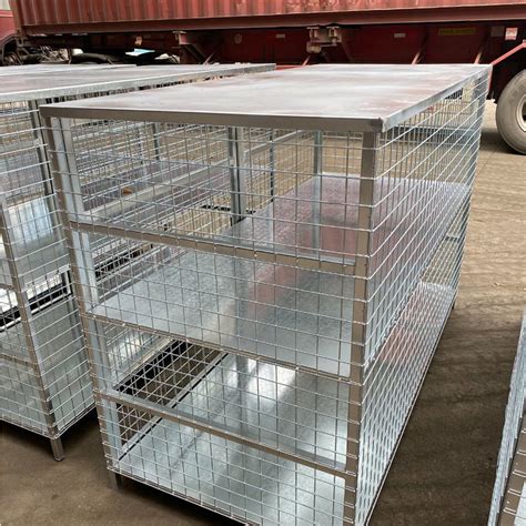 intelligent storage cage steel meash container metal mesh box for