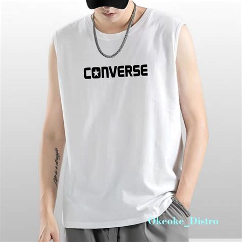 Jual Bisa Cod Kaos Singlet Pria Dewasa Convers Tanpa Lengan Size Mxlxxl
