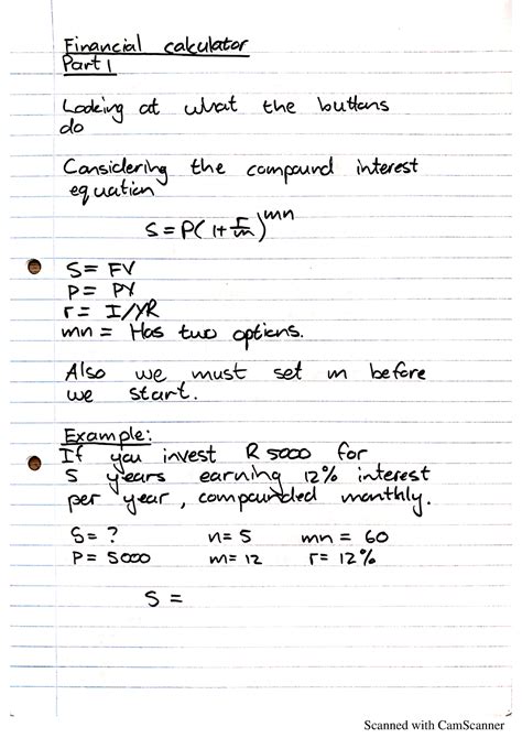 L7 Sec F Calculator 1 Class Example Test 2 Financial Calculator Part I Looking At What