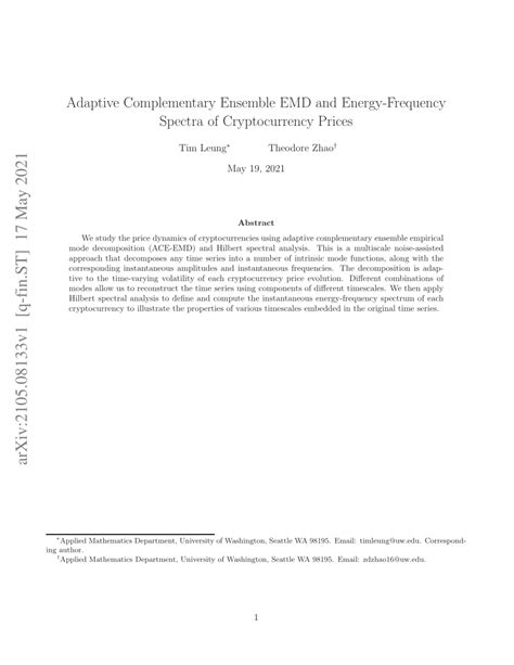 Pdf Adaptive Complementary Ensemble Emd And Energy Frequency Spectra