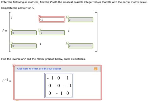 Solved Enter The Following As Matrices Find The P With The Chegg Com
