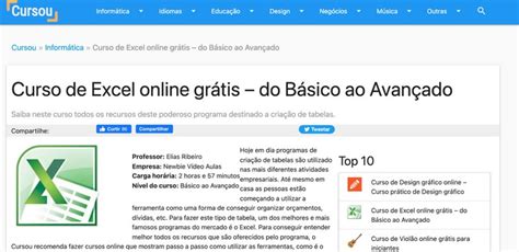 Curso de Excel online do básico ao avançado