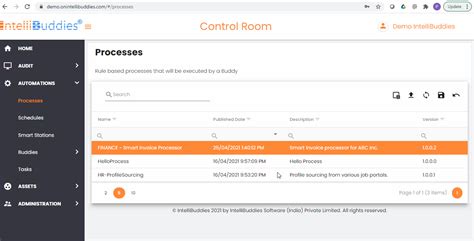 Processes Intellibuddies® Documentation Portal