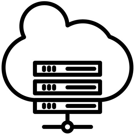 Server Icon Black And White Outline Icon Symbol 66507260 Vector Art At