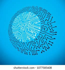 Vector Technology Cpu Design Circular Microprocessor Stock Vector Royalty Free