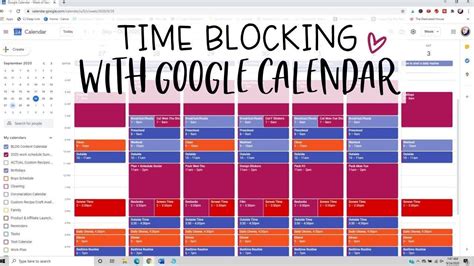 Google Calendar Time Blocking Printable And Enjoyable Learning