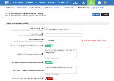 Send Automated Sms Notifications To Speakers About Upcoming Sessions