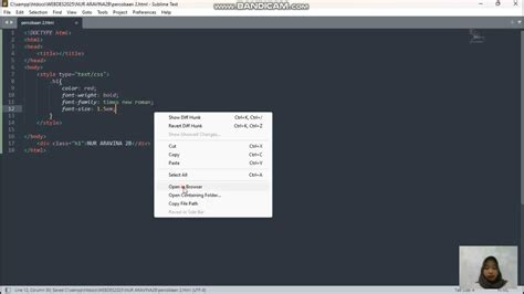 Tutorial Penggunaan Property Style Css Diaplikasi Sublime Text Youtube