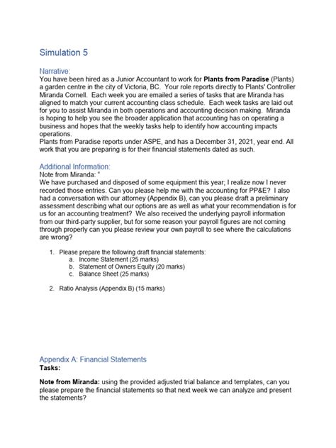Simulation 5 Appendix B Pdf Debits And Credits Expense