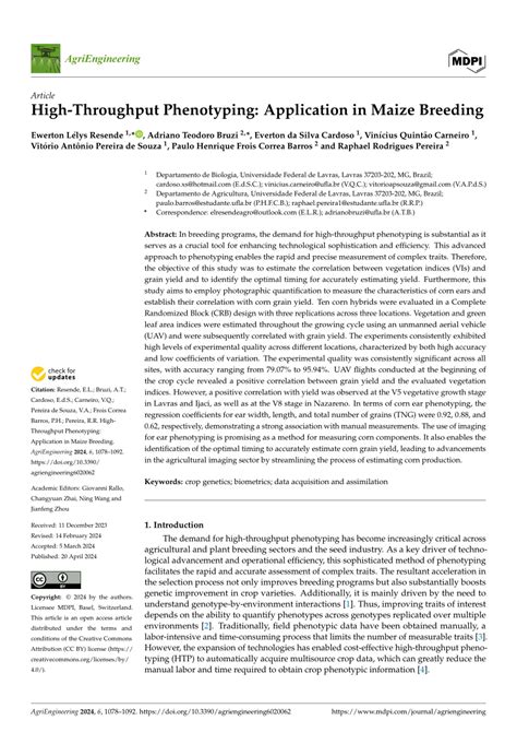 Pdf High Throughput Phenotyping Application In Maize Breeding