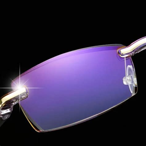 Ультралегкие очки для чтения без оправы прозрачные линзы унисекс против Blu Ray излучения